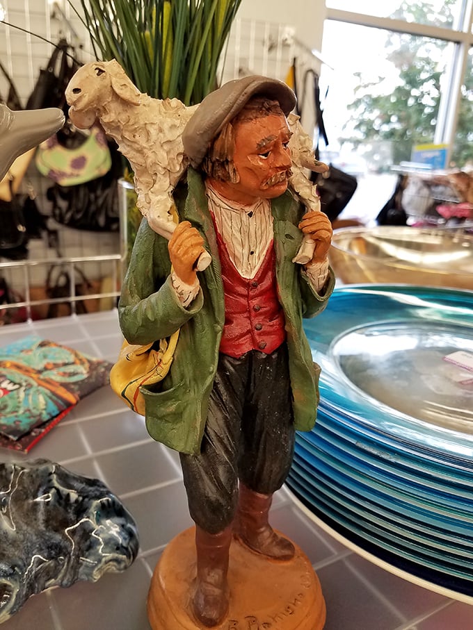 Meet your new quirky roommate! This shepherd and his wooly friend are ready to add some character to your living room.