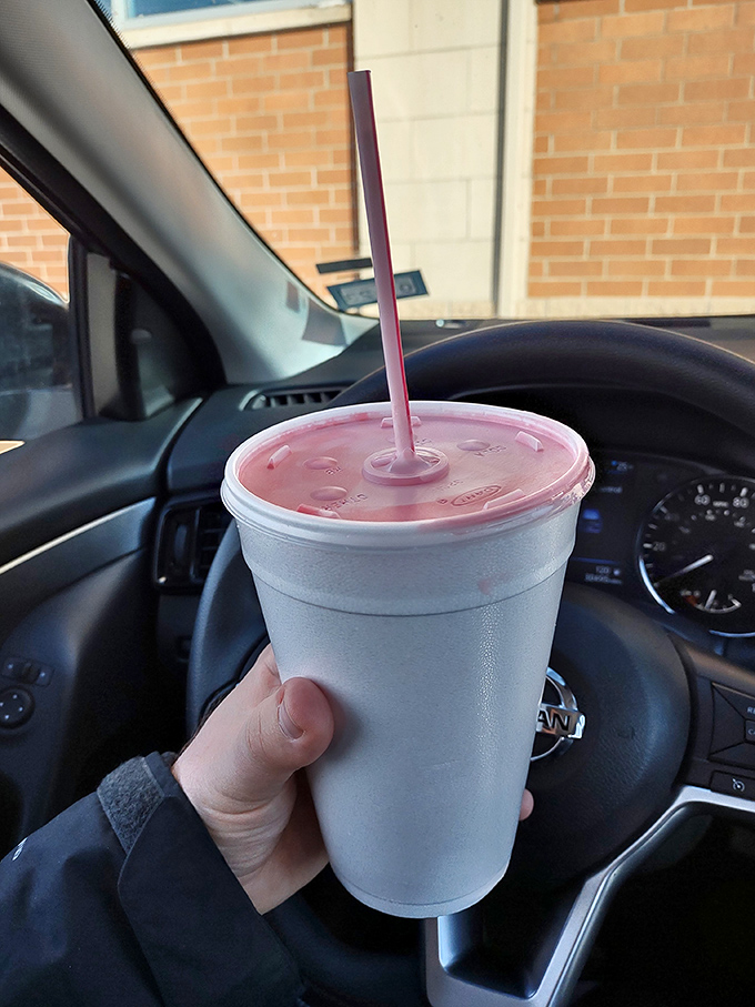 Shake it up, baby! This frosty treat is so thick, you could probably use it as mortar to build your dream milkshake castle.