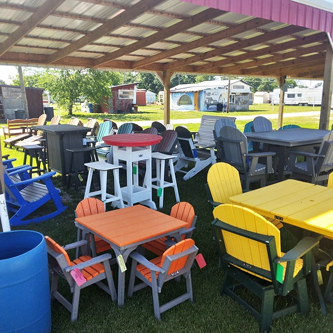 Pull up a chair... or ten! This outdoor furniture fiesta is like a game of musical chairs, but everyone's a winner.