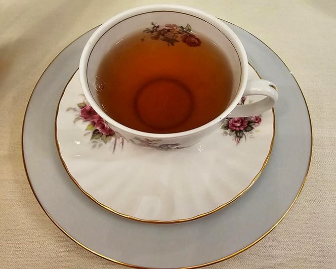 Sip, savor, repeat! This dainty cup of tea isn't just a drink - it's an invitation to slow down and enjoy life's simple pleasures.