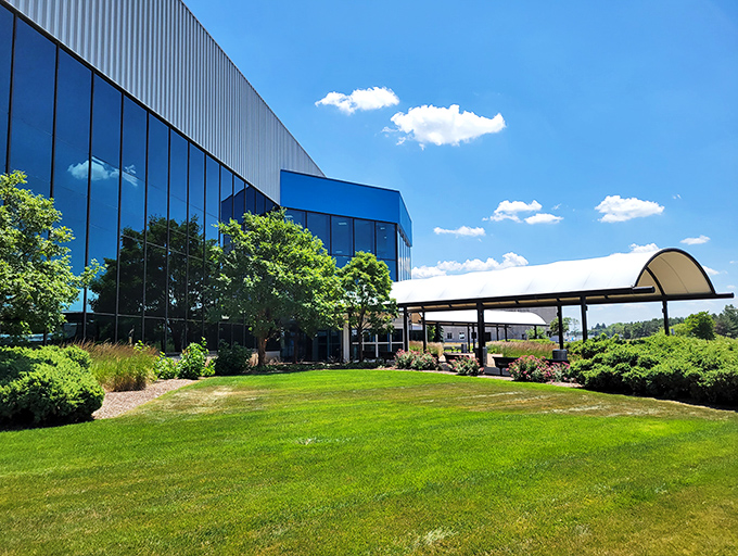 Prepare for takeoff! The Air Zoo's sleek exterior hints at the high-flying adventures waiting inside.