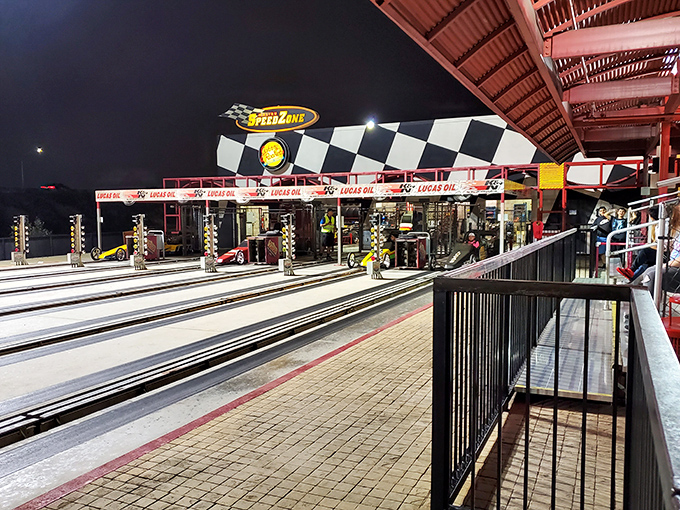 Boomers' Speedzone: Where family bonding meets NASCAR dreams. Just don't tell mom you're practicing for your commute!