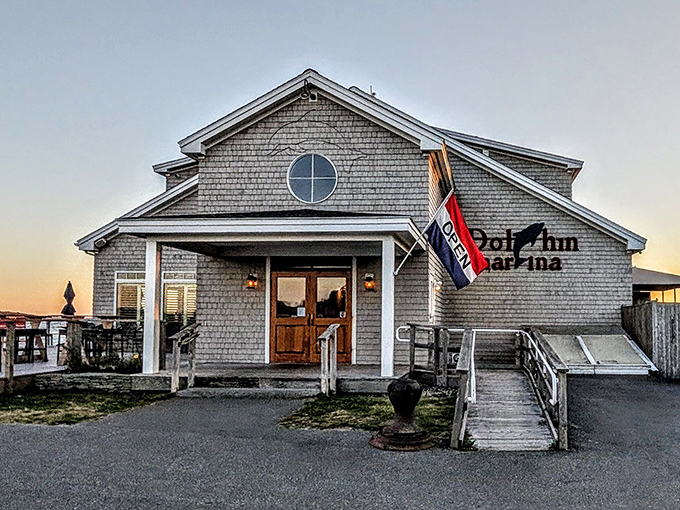Dolphin Marina's classic New England architecture houses seafood treasures that locals have cherished for generations.