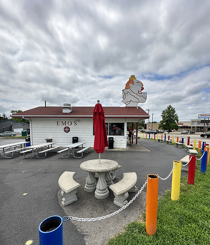 Emo's: Where whimsy meets waffle cone! This colorful wonderland is like if Dr. Seuss designed an ice cream shop.