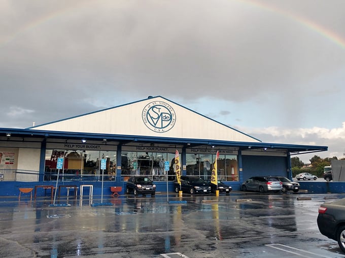 St. Vincent de Paul: Where bargains know no bounds! This blue-and-white beacon promises a world of diverse deals inside.