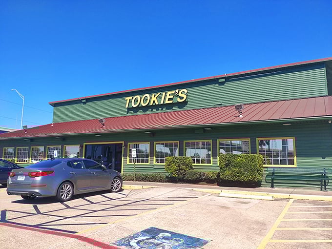 Tookie's: Where green means go... straight back to the '50s! This diner's exterior is brighter than Pat Boone's smile on a sunny day.
