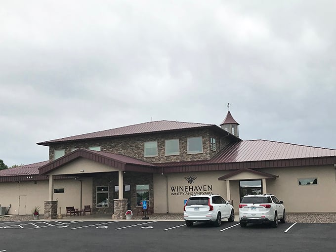 Winehaven's Swiss miss: This charming chalet will have you yodeling for another glass of Riesling.