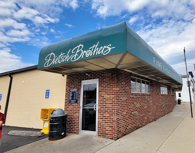 Dietsch Brothers: Where time stands still... except for the ice cream, which melts deliciously! This classic storefront promises timeless treats.