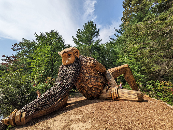 Talk about a hairy situation! Benny's beard is so epic, it doubles as a bridge. Take that, hipster baristas!