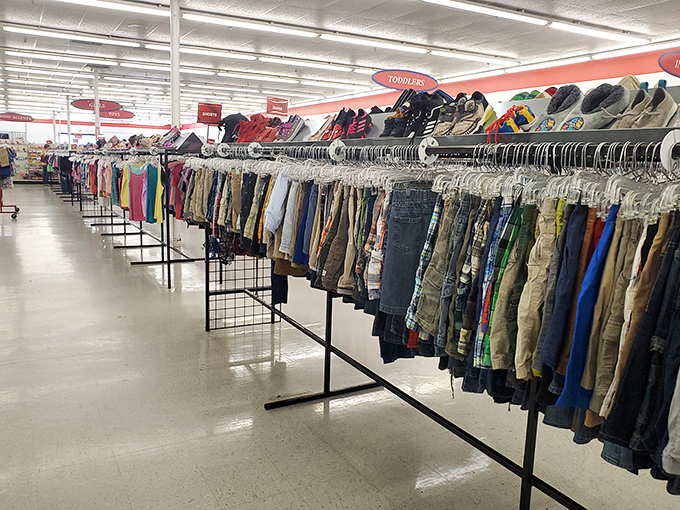 Rack after rack of potential. It's like playing dress-up, but with the added thrill of scoring an unbeatable deal!