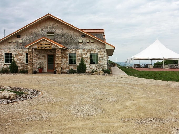 Visit Danzinger Vineyards to enjoy handcrafted wines and spectacular views overlooking the Mississippi River. Cheers to a perfect day!