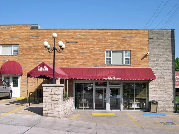 Red awnings welcome you to a world of timeless treats. Esther Price: proving that some classics never need a reboot.