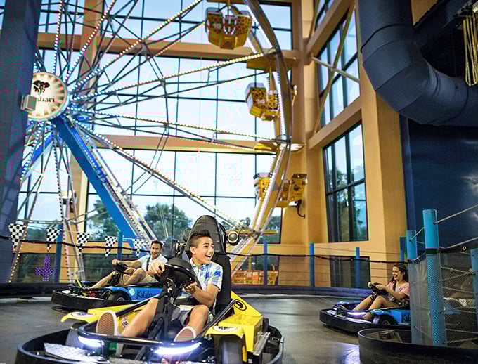 Part water slide, part space odyssey. Kalahari's domed slides are like aquatic wormholes to pure joy.