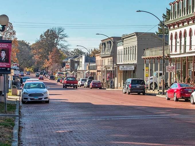 Lebanon's colorful storefronts: A rainbow of retail therapy that would make even Honest Abe consider a shopping spree.