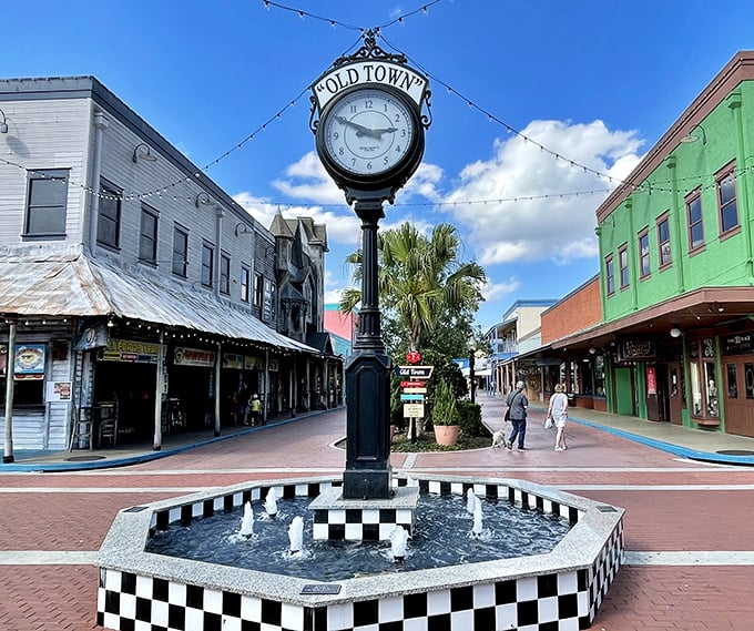 Tick tock, time to rock! Old Town's clock is the heartbeat of this retro wonderland, where nostalgia never goes out of style.