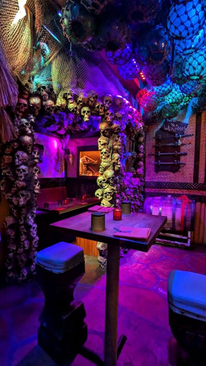 Thatched roof, mood lighting, and a vibe that screams 'Jimmy Buffett's living room.' Wastin' away again has never looked so good!