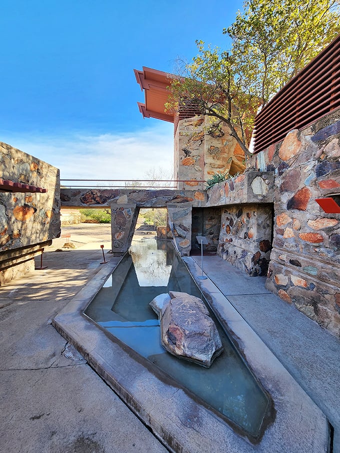 Where angles fear to be 90 degrees. This masterpiece proves that in Wright's world, even buildings can be rebels.