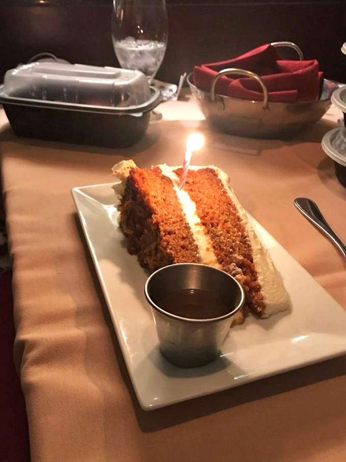Carrot cake that puts Bugs Bunny's wildest dreams to shame. Don't be surprised if you start seeing in the dark.