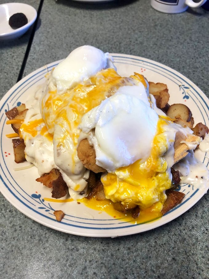 Chicken and waffles join forces! This savory-sweet stack proves that sometimes, the best things in life come piled high.