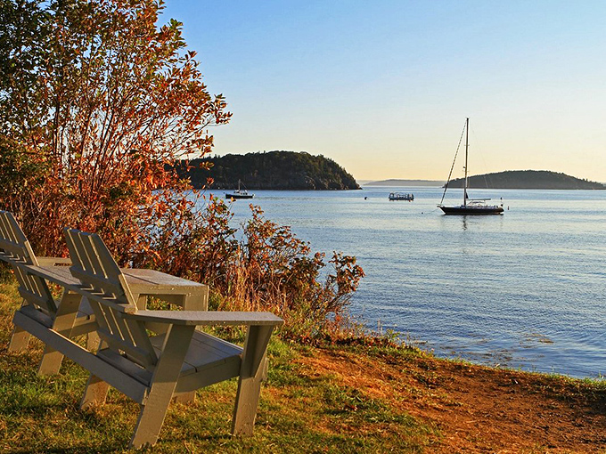 Adirondack chairs with a view to die for. It's nature's version of front-row seats to the best show in town.