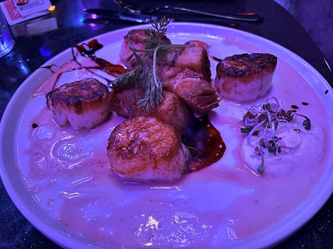 Sea meets land in this delightful dish. These scallops and pork are so good, they might just make you believe in reincarnation.