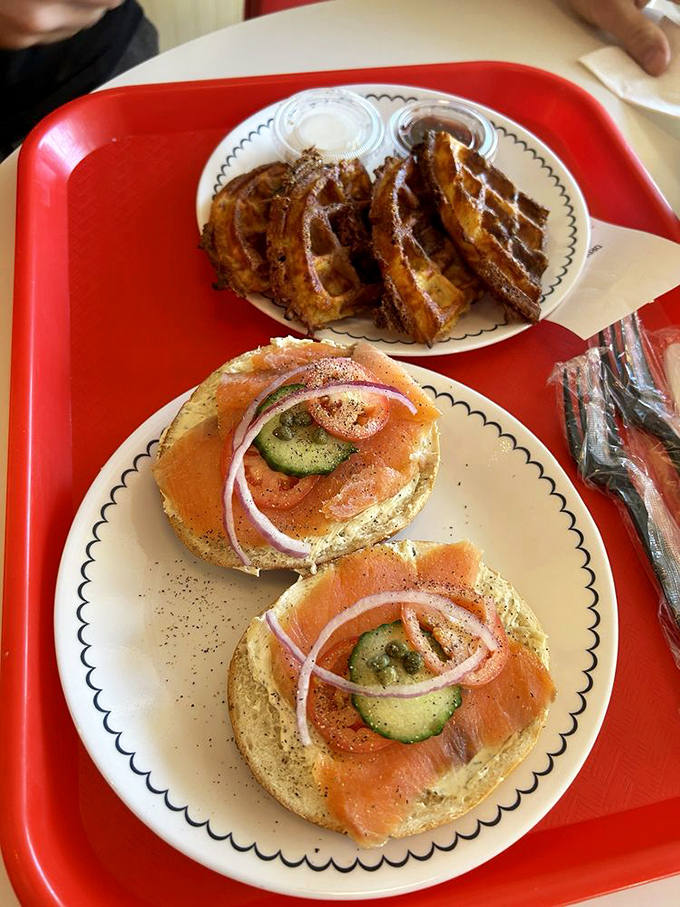 Swedish waffles and lox bagels: A breakfast of champions that would make ABBA and New York delis nod in approval.