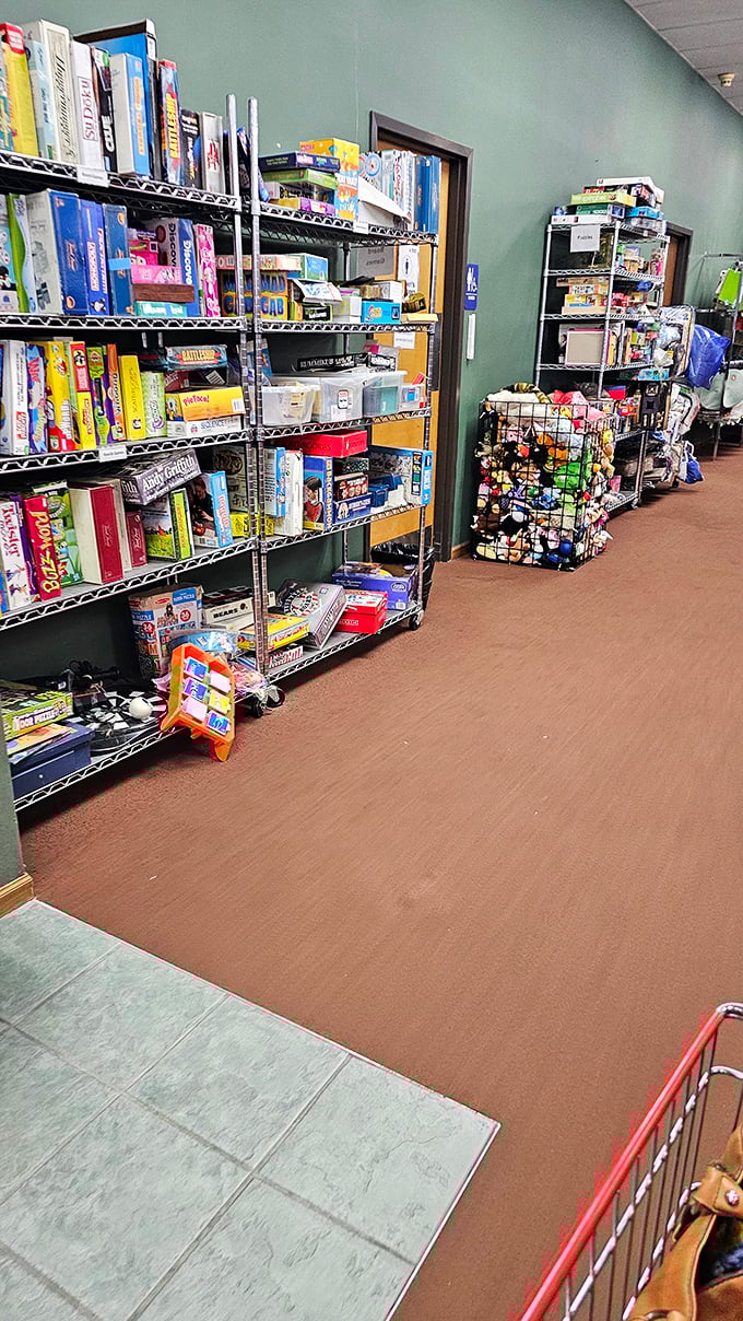 Game night, anyone? This toy section is a nostalgic playground for kids and adults alike.