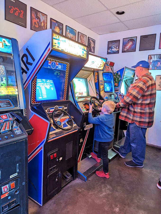 Grandpa's showing junior the ropes of road racing. It's heartwarming to see family bonding over virtual speed &ndash; no driver's license required!