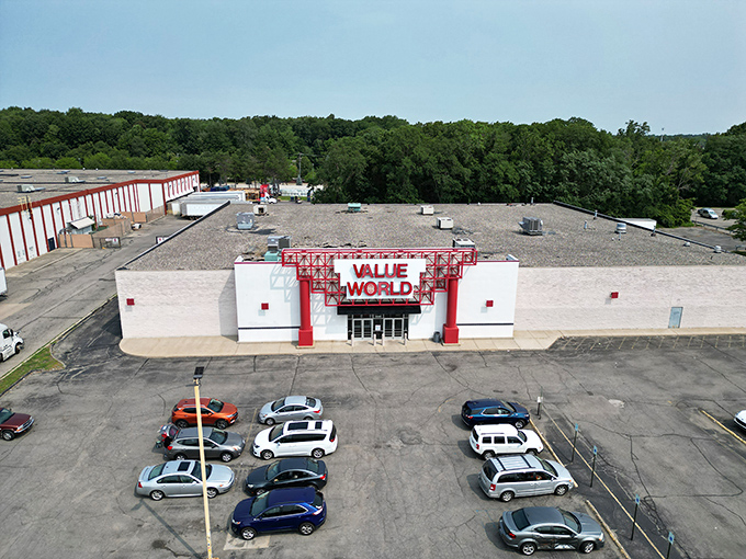 From above, Value World looks unassuming. But inside? It's a labyrinth of deals waiting to be discovered.