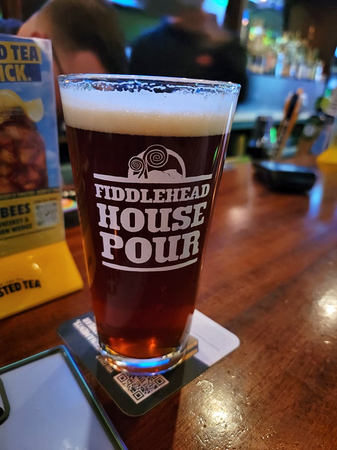 A brew with a view. This Fiddlehead pour is so perfect, it could make a tea-totaler contemplate switching teams.