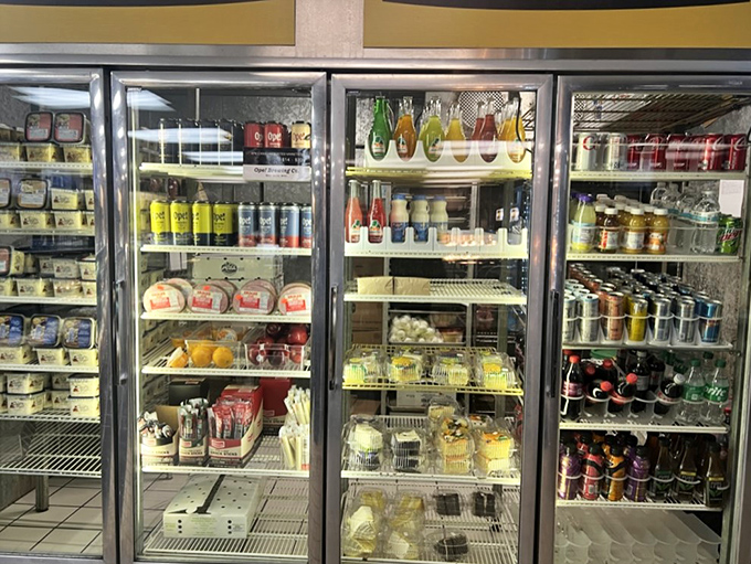 Thirsty? Grebe's got you covered with a rainbow of refreshments. It's like a United Nations summit for beverages in here!