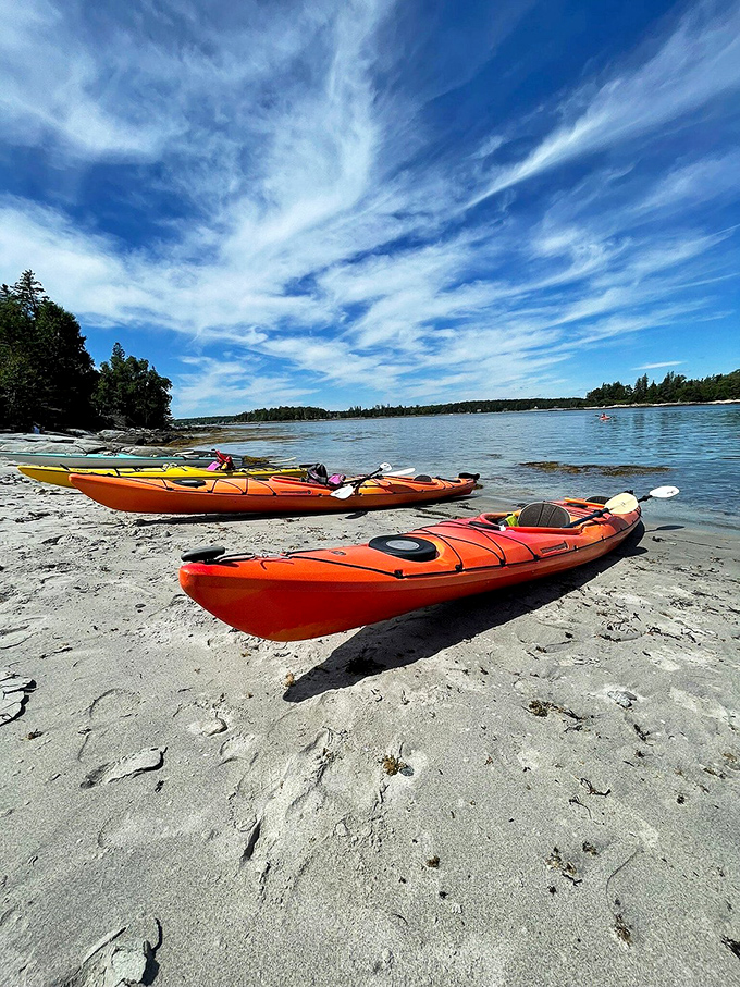 Kayaking in Rockland: Where you can paddle your way to serenity. It's like nature's therapy session, with a side of arm workout.