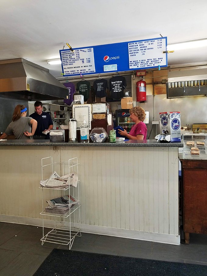 Where the magic happens! Harmon's bustling counter is like a short-order symphony, conducted by friendly faces and sizzling grills.