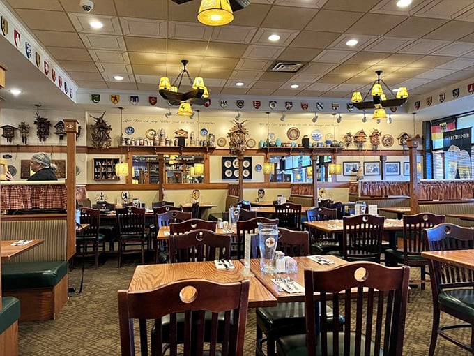 Welcome to the heart of Metzger's, where every nook tells a story. It's like dining inside a time capsule of German-American charm.