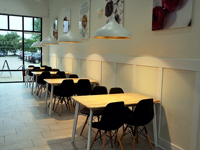 Modern meets cozy in this dining area. It's like IKEA and your favorite coffee shop had a stylish, comfortable baby.