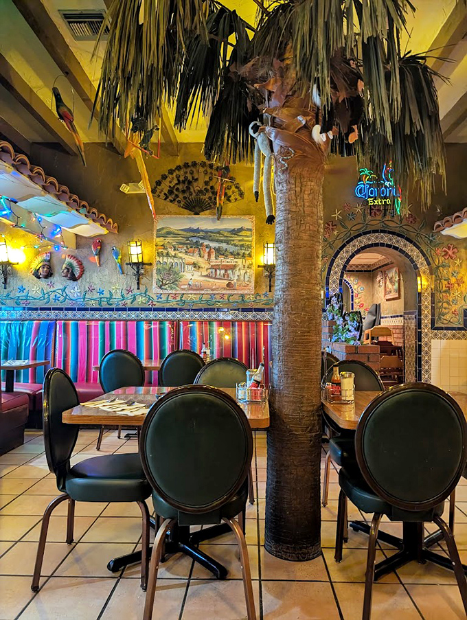 Dine under a tropical canopy! Mi Nidito's dining area is like a fiesta in the jungle, minus the mosquitos and plus the margaritas.