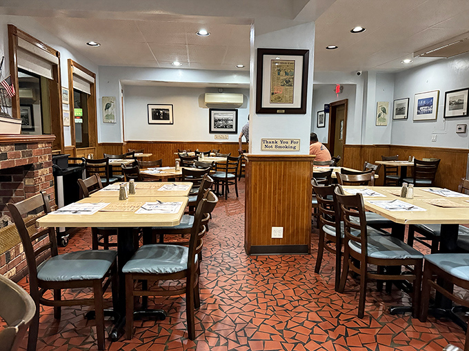 Where seafood dreams come true! O'Steen's dining area is like a cozy clubhouse for the fried shrimp appreciation society.