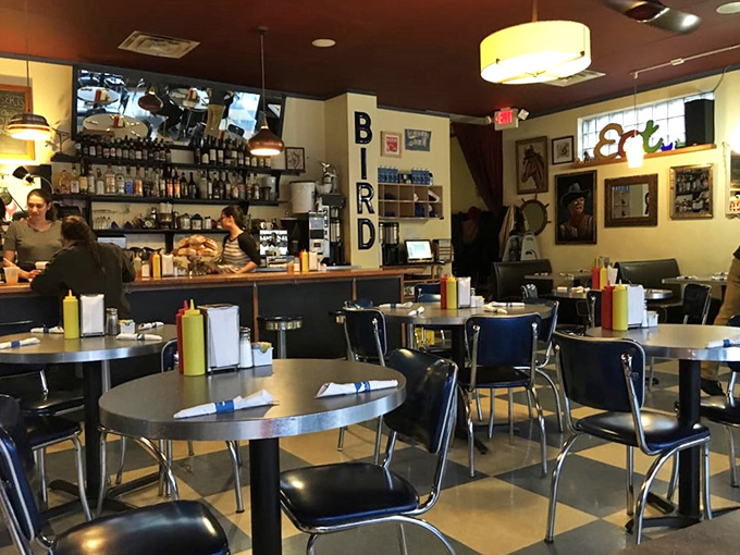 Where strangers become friends over forkfuls of fantastic food. This dining area is serving up community spirit with a side of comfort.