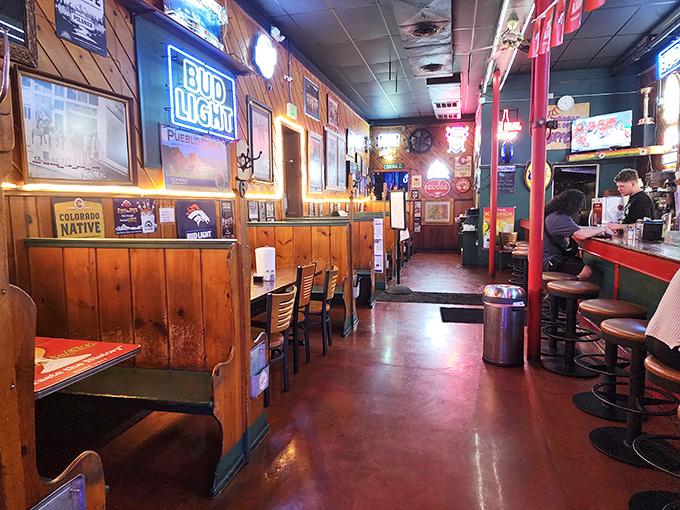 Where everybody knows your name... or at least your favorite booth. This cozy dining area screams "local hangout."