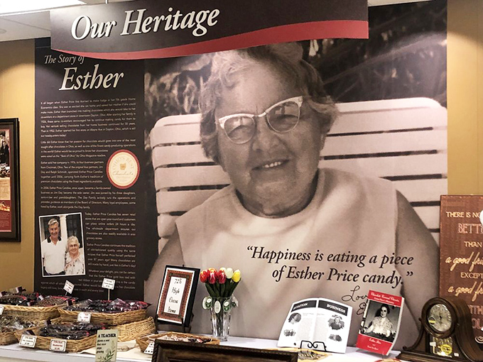 The queen of confection! Esther Price's legacy lives on in every bite, proving that happiness truly is just a piece of candy away.