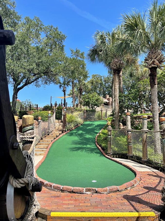 Bridges, ropes, and putting greens &ndash; oh my! It's like "Indiana Jones" decided to retire and open a mini-golf course.