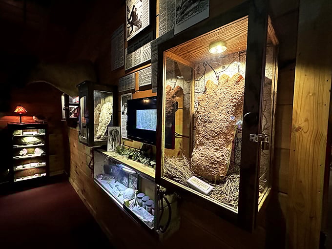 Step into Bigfoot's living room! With cozy wooden walls and intriguing displays, it's like your eccentric uncle's cabin &ndash; if your uncle were 8 feet tall and covered in fur.