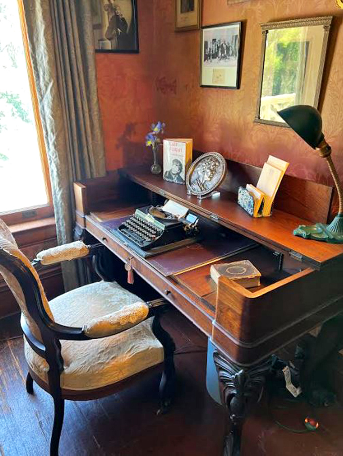 Writer's block? Not at this desk! Channel your inner Hemingway (or at least pretend to) in this cozy corner that screams "Victorian novelist at work."