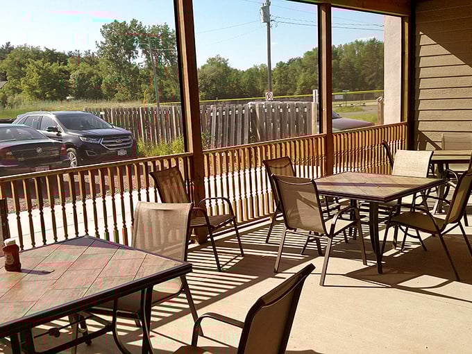 Al fresco feast! The outdoor dining area offers a side of fresh air with your meal, Minnesota-style.