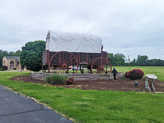 History meets whimsy in this quirky tribute. It's the perfect pit stop for bookworms, history buffs, and lovers of the absurdly oversized.