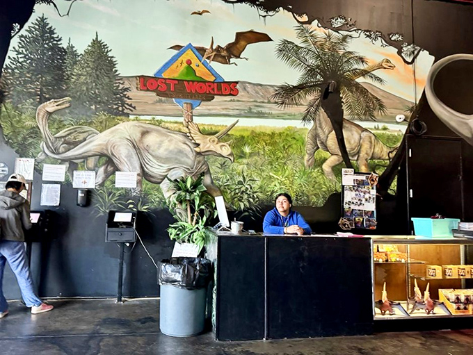 "Clever girl." This welcoming desk is your gateway to adventure, staffed by friendly faces ready to guide you through 65 million years of fun.