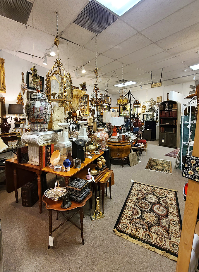 A cornucopia of curiosities! From kitschy knick-knacks to elegant heirlooms, there's a story behind every item on these shelves.