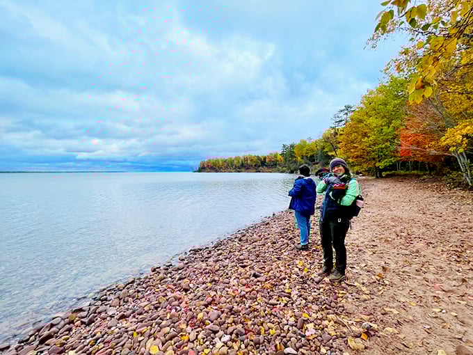 Fall's fashion show is in full swing: Mother Nature struts her stuff in a dazzling display of autumn hues along the shoreline.