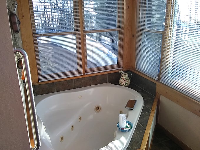 Soak your cares away. This jacuzzi tub with a view gives "getting your sea legs" a whole new meaning – no actual sailing required!