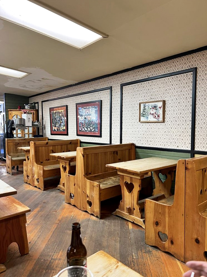 These booths aren't just seating, they're time machines. One bite of pie and suddenly you're back in simpler times.